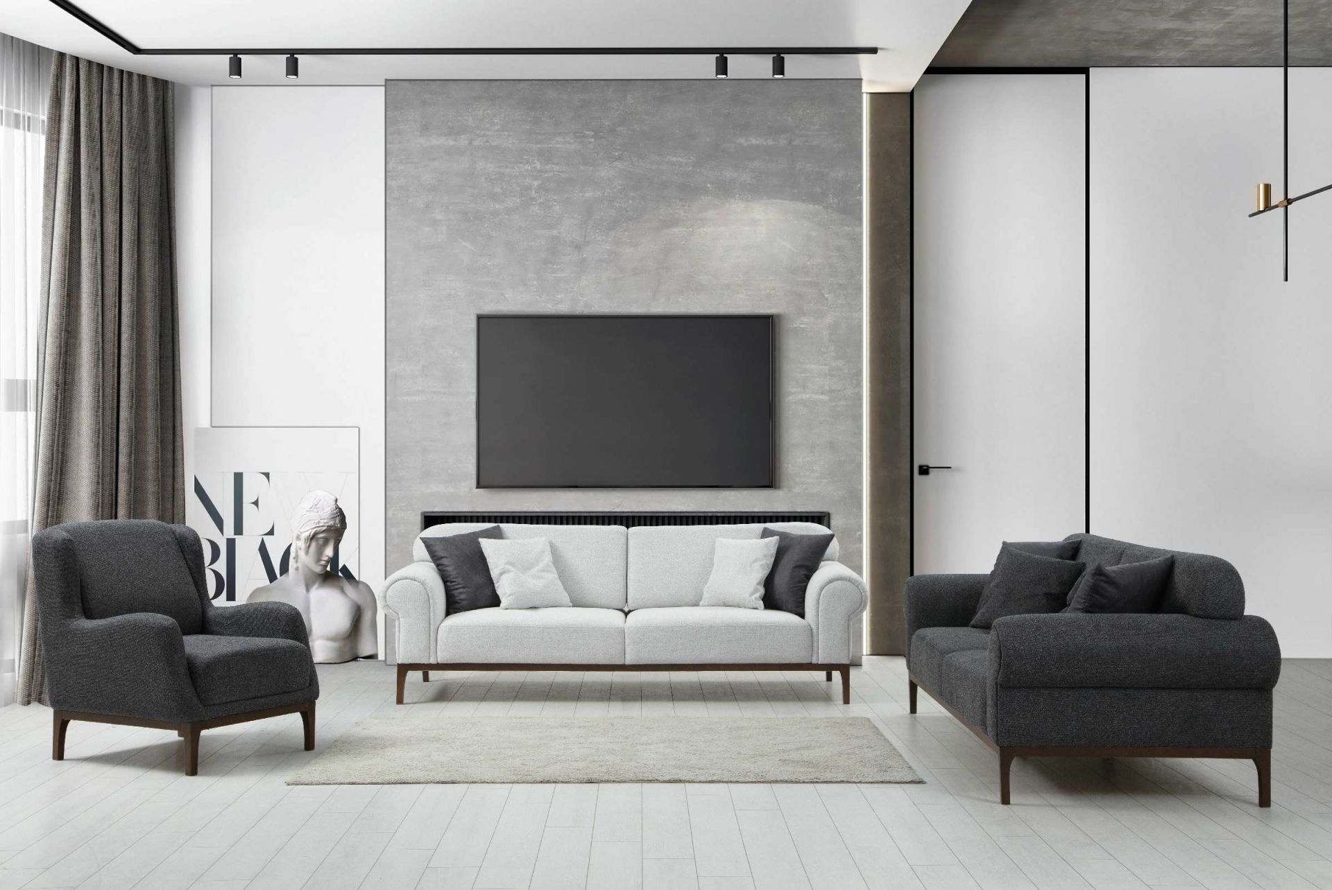 London dark grey sofa store