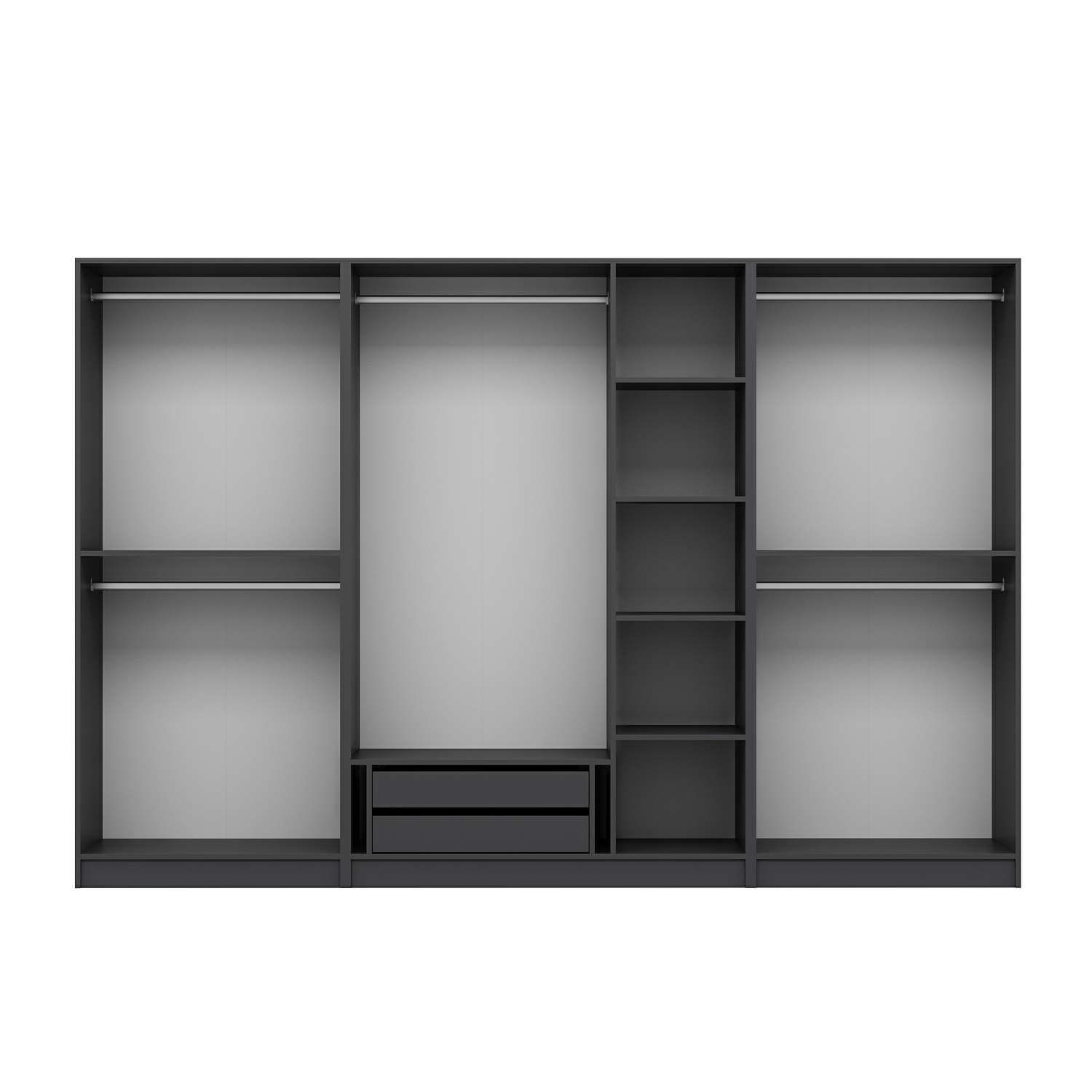 Kale 7 Kapaklı 2Ç Taçlı Dolap Mebran İlkbahar Antrasit