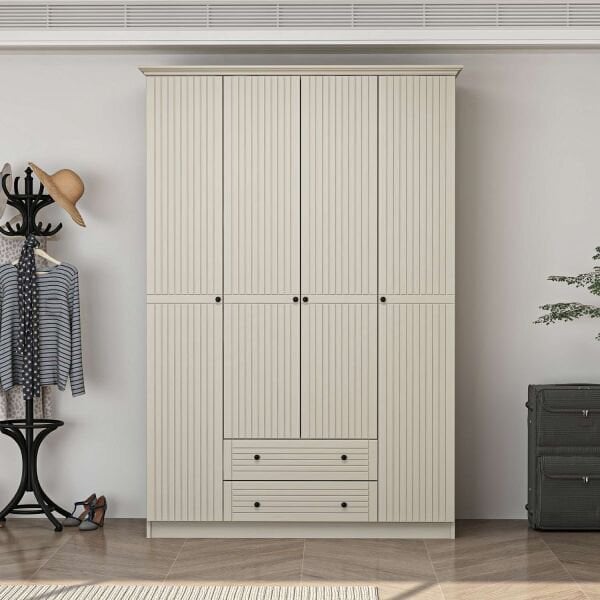 Bona Country 4 Mebran Kapaklı 2 Çekmeceli Gardırop